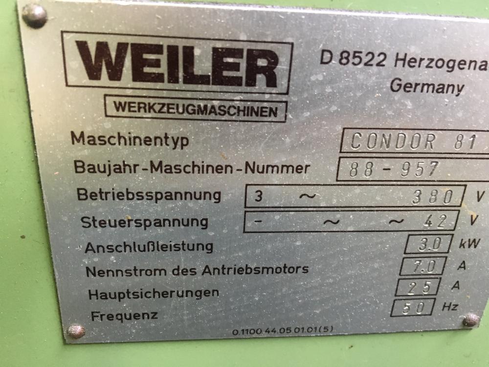 Artikel: Weiler Condor 81 B Werkzeugmacherdrehmaschine - MHS ...