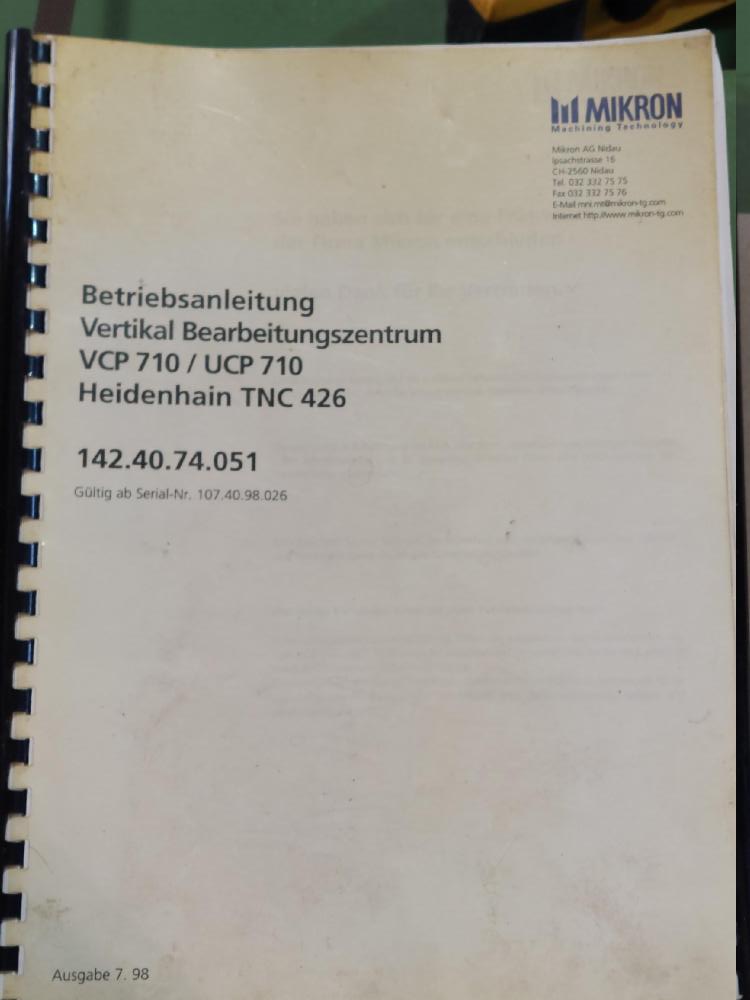 Artikel: Mikron VCP 710 CNC Bearbeitungszentrum - MHS Maschinenhandel ...